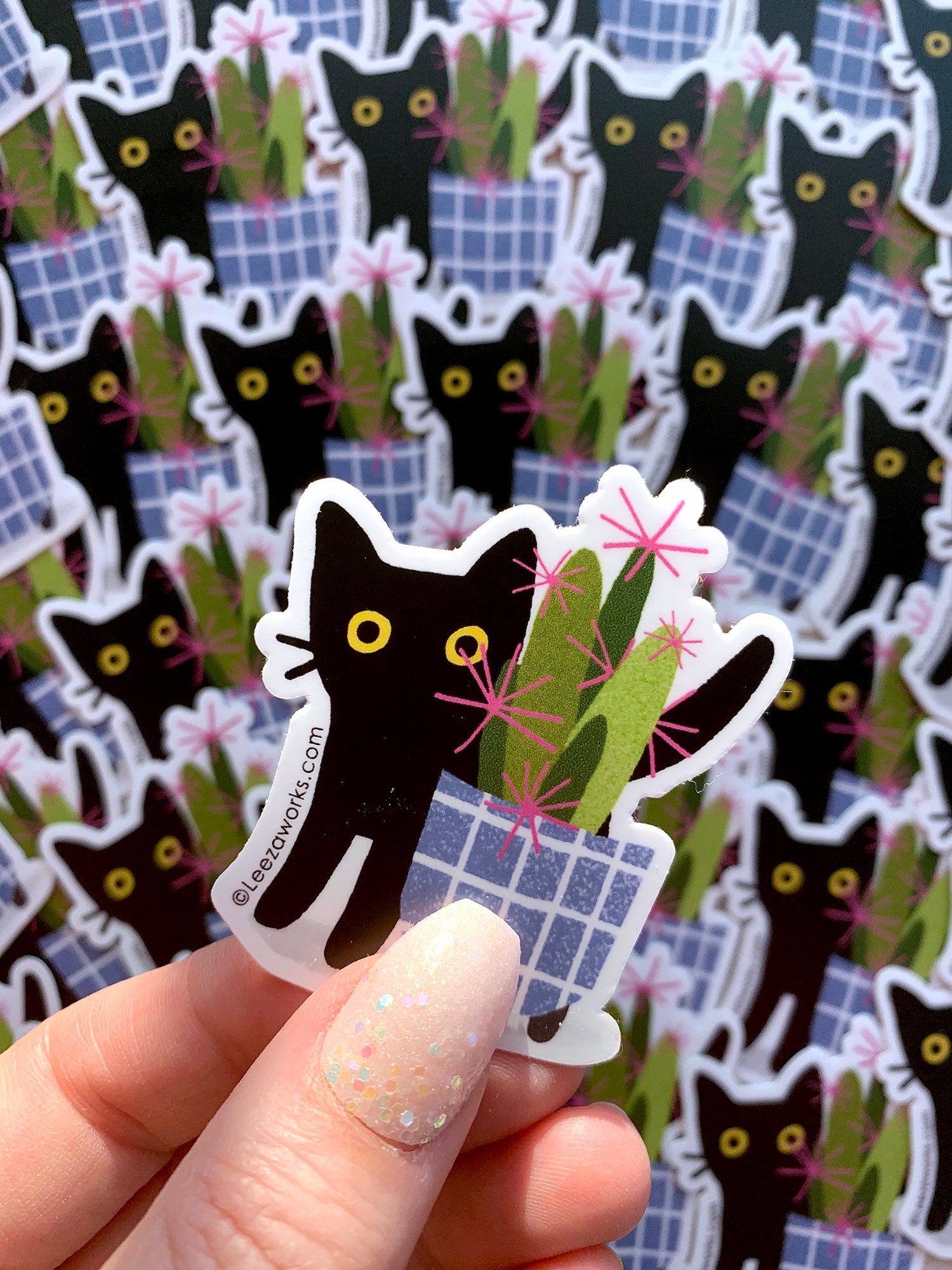 Lil Catcus Black Cat Vinyl Sticker Waterproof Decal Black | Etsy