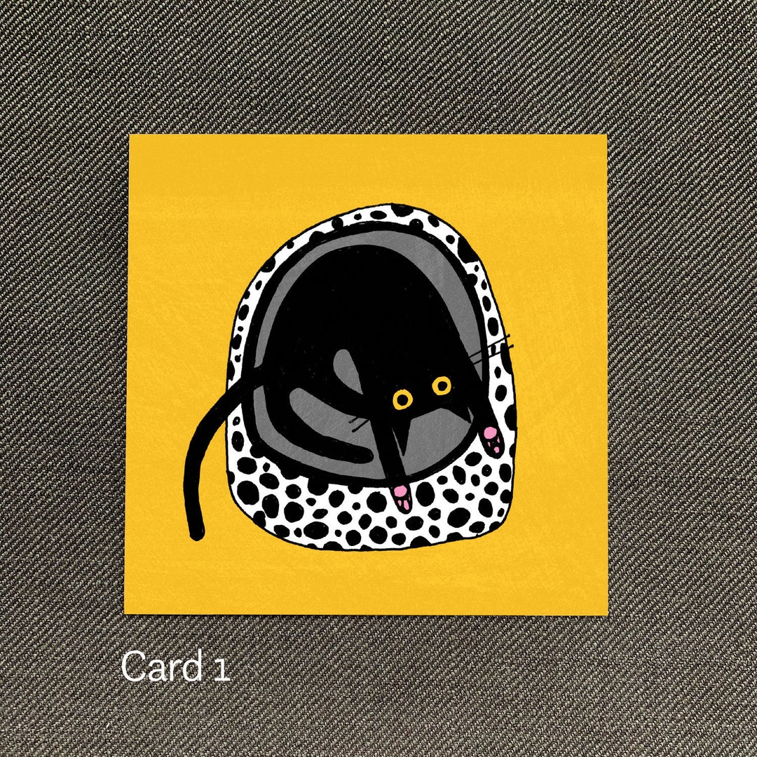 Nigel Art Card Stationery Set in Yellow, Penpal Cards for Cat Lovers ...