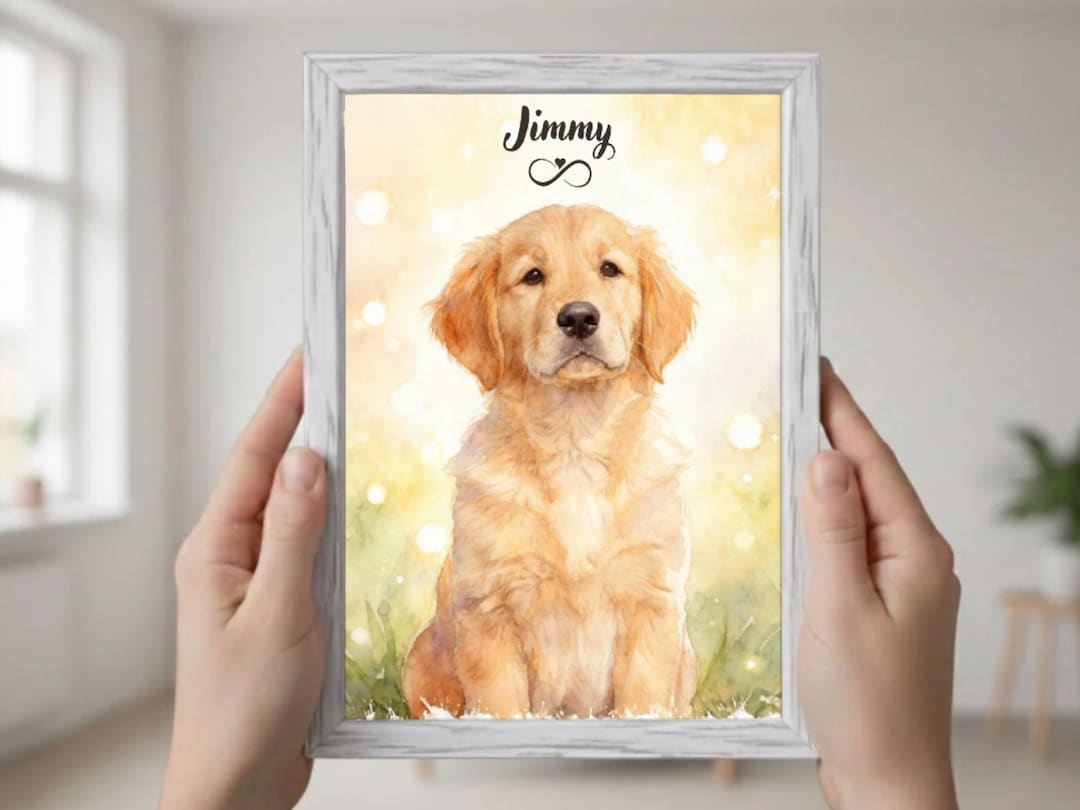 Personalized Dog Memorial Portrait From Photo | Custom Pet Remembrance ...