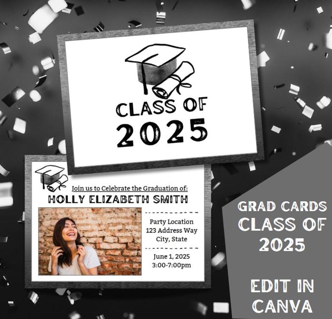Graduation Announcement - High School Grad Party - Class of 2025 Card ...