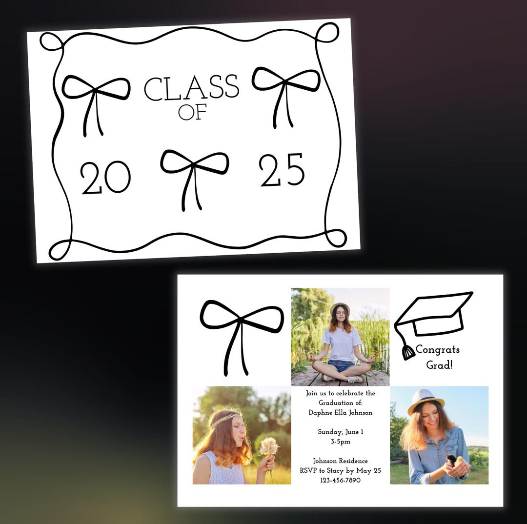 Class of 2025 Graduation Announcement - Grad Party Invite 5x7 Photo ...