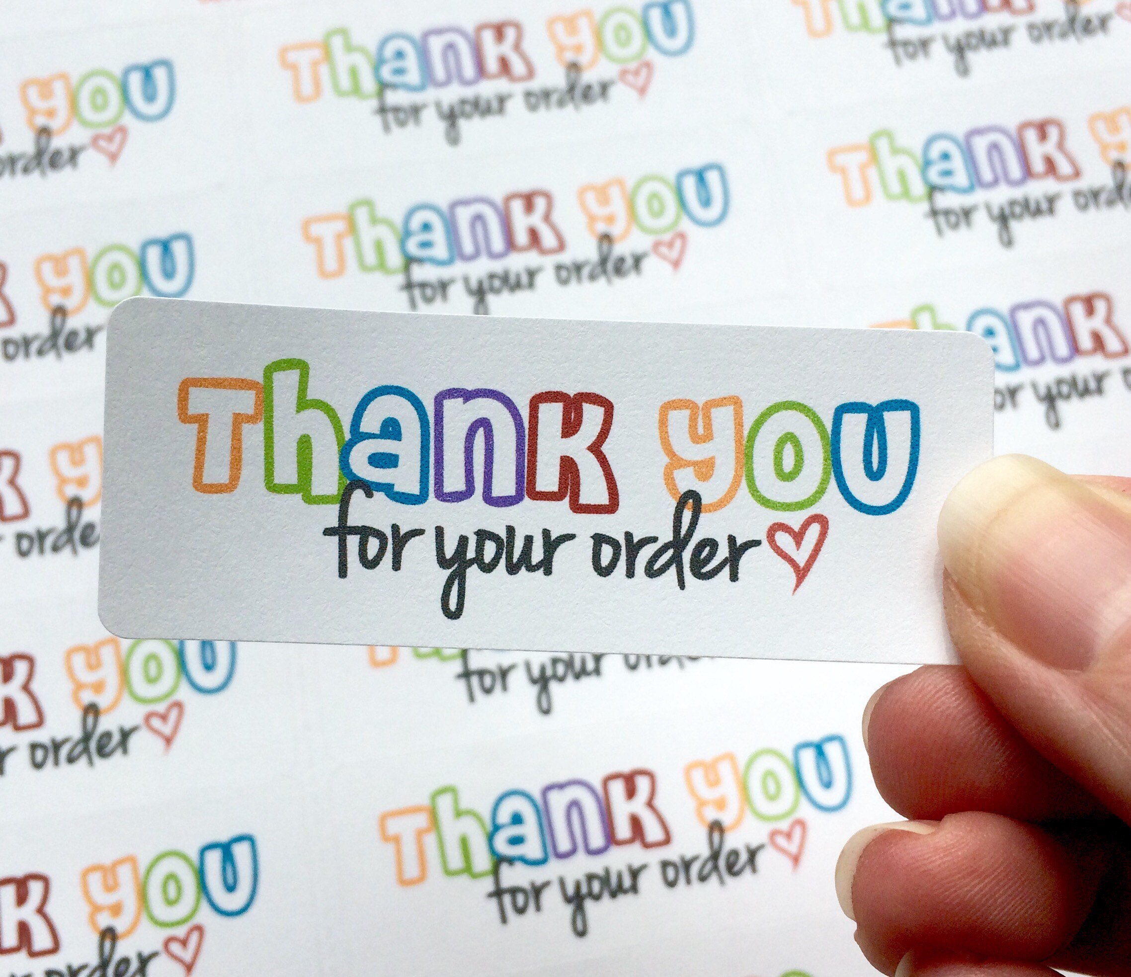 Rainbow Thank You Labels / Thanks Labels Small Shop - Etsy