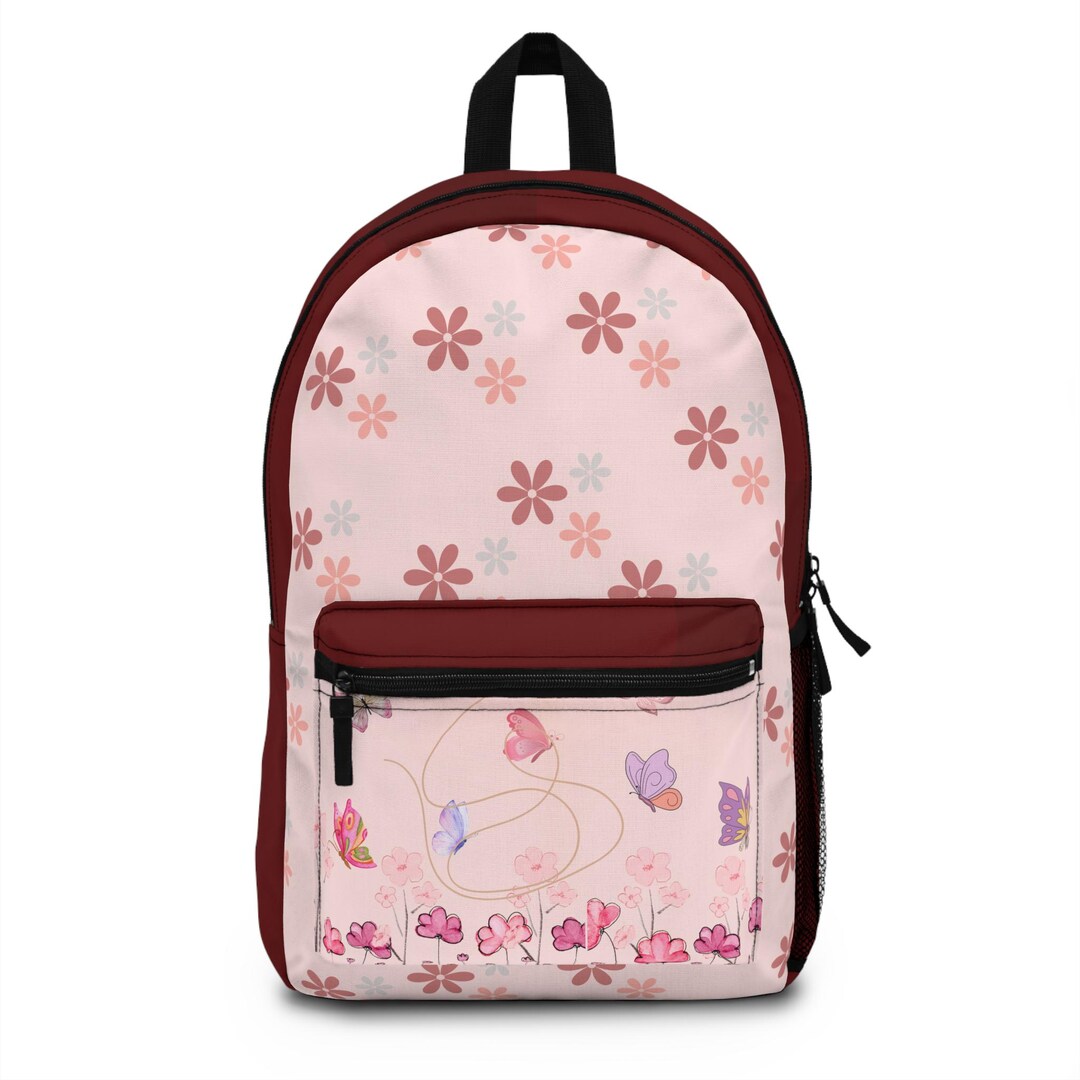 Whimsical Floral Backpack, Cute Kid's School Bag, Stylish Travel Pack ...