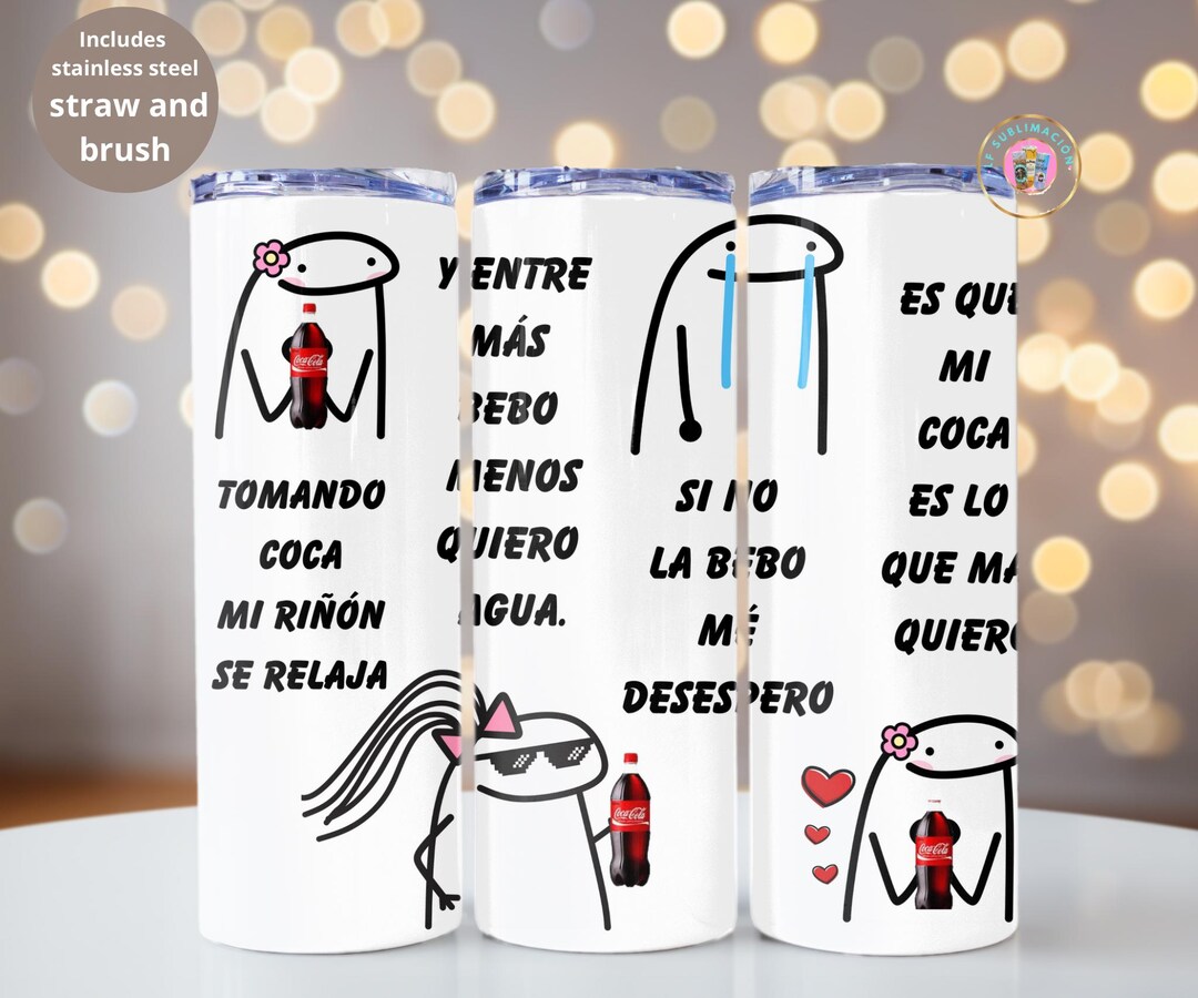 Vaso de CocaCola con Flork meme 20 oz Tumbler Delgado para café ...