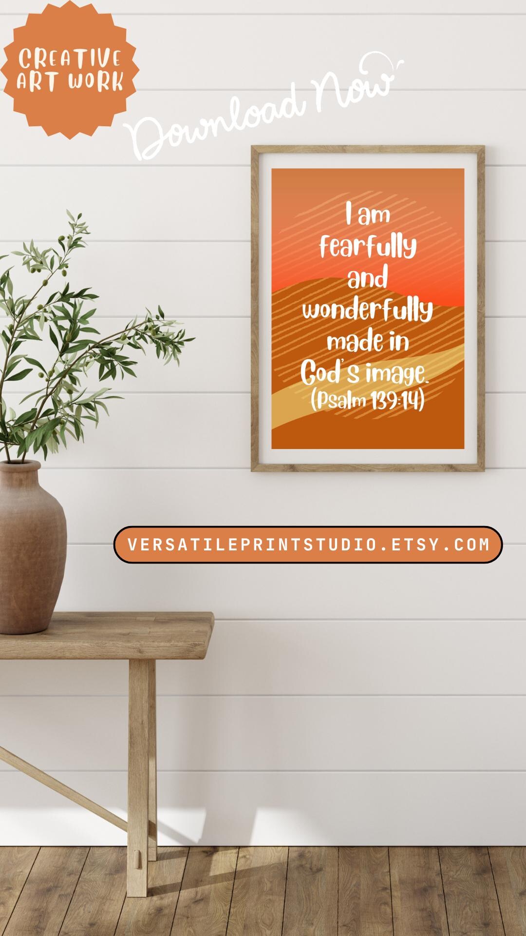 Digital Wall Decor- Inspirational Wall Art "i Am Fearfully and ...