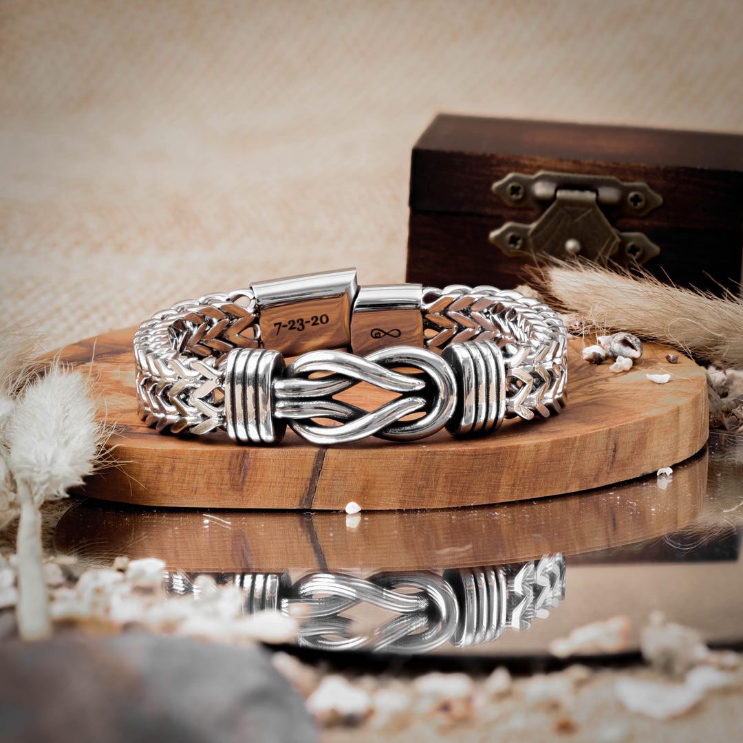 Personalized Men's Bracelet With Custom Message | Support Gift for Him ...