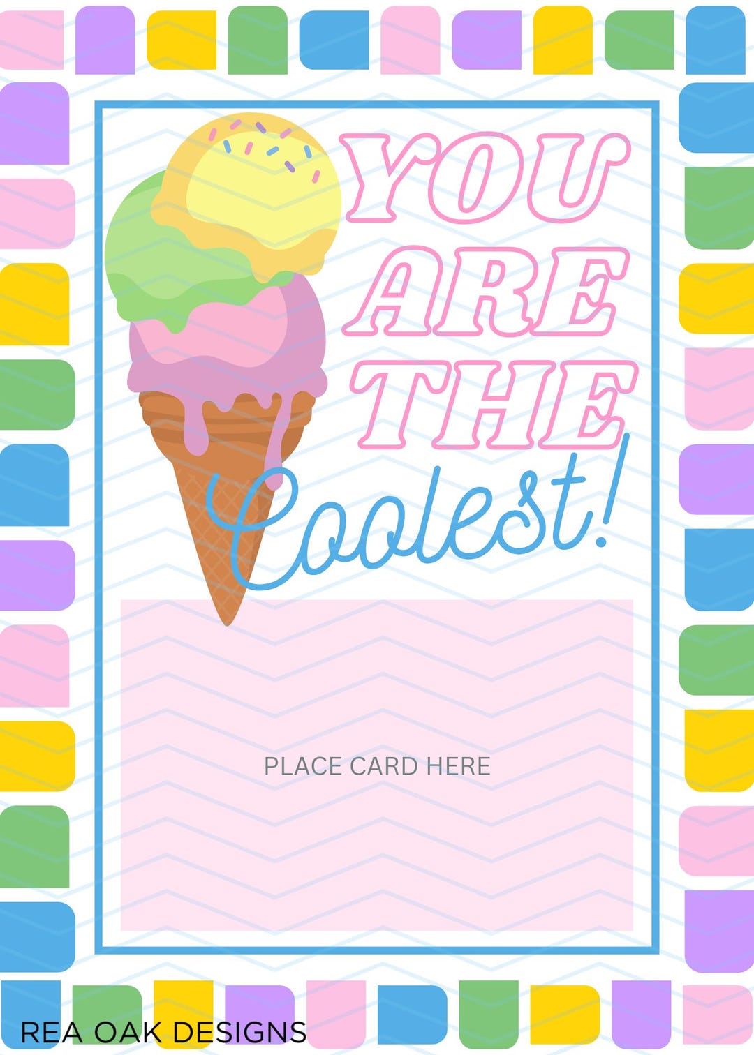Printable Ice Cream Gift Card Holder - Etsy