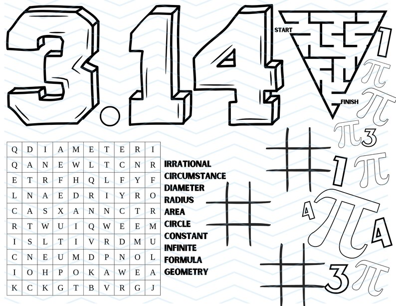 Pi Day Activity Coloring Sheet - Etsy