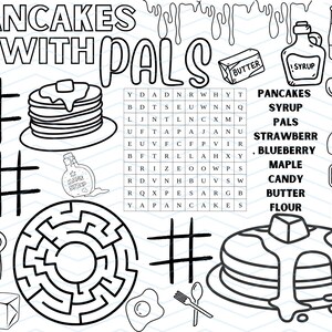 Pancakes With Pals Activity Coloring Sheet - Etsy