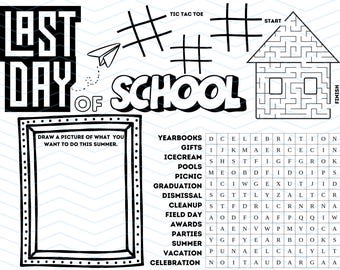 LAST DAY of SCHOOL Coloring Pages - Coloring Activity Sheets for Summer ...