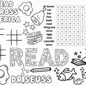 Dr. Seuss Read Across America Acivity Sheet - Etsy