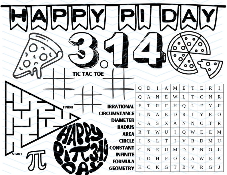 Pi Day Activity Coloring Sheet - Etsy