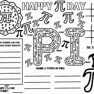 Pi Day Activity Coloring Sheet - Etsy