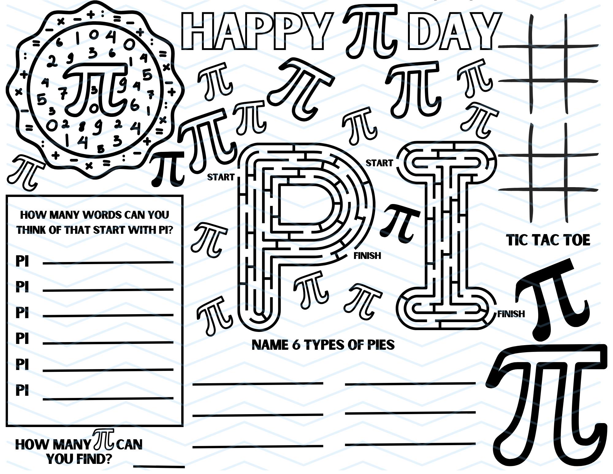 Pi Day Activity Coloring Sheet - Etsy