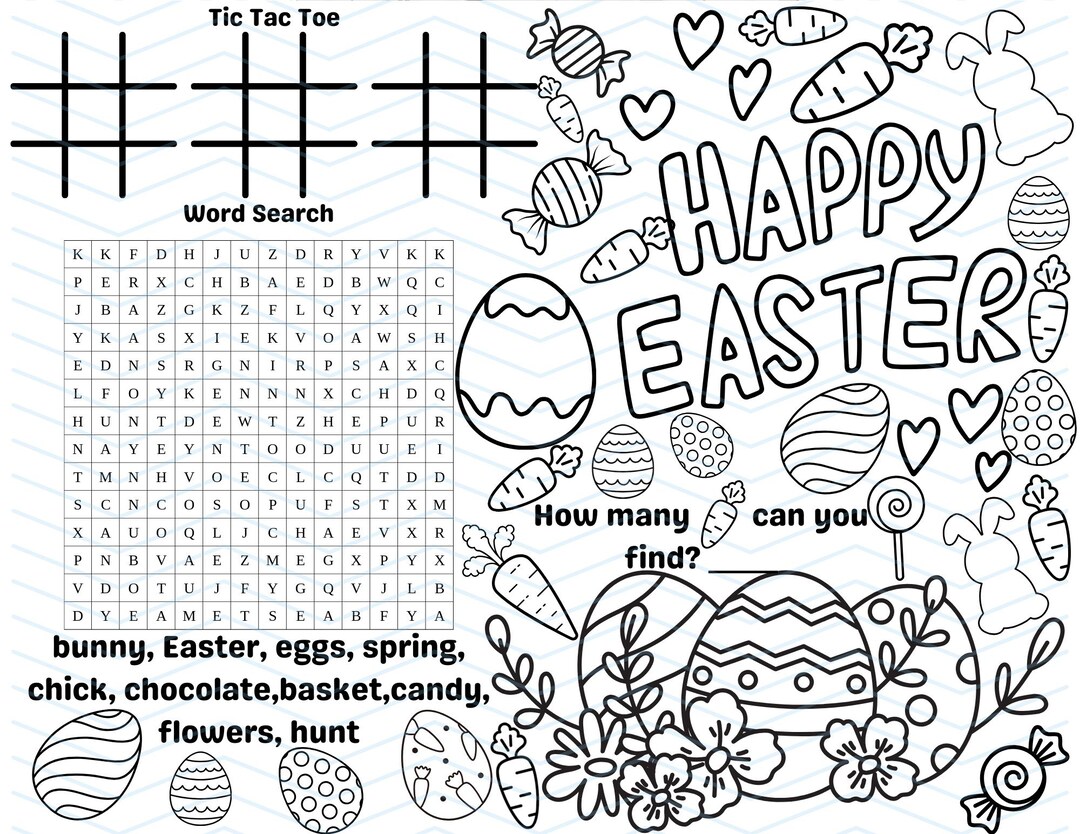 Easter Activity Sheet - Etsy
