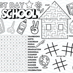 Last Day of School Activity Coloring Sheet - Etsy