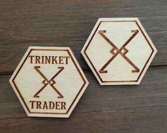 Handmade Wooden Trinket Trading Badge, Medallion for Ren Faire - Etsy