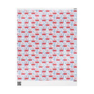 Gift Wrap, Blue and White Grandmillenial Cherry Print Wrapping Paper ...