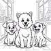 Coloring Page - Girl With a Dog, Download - Etsy