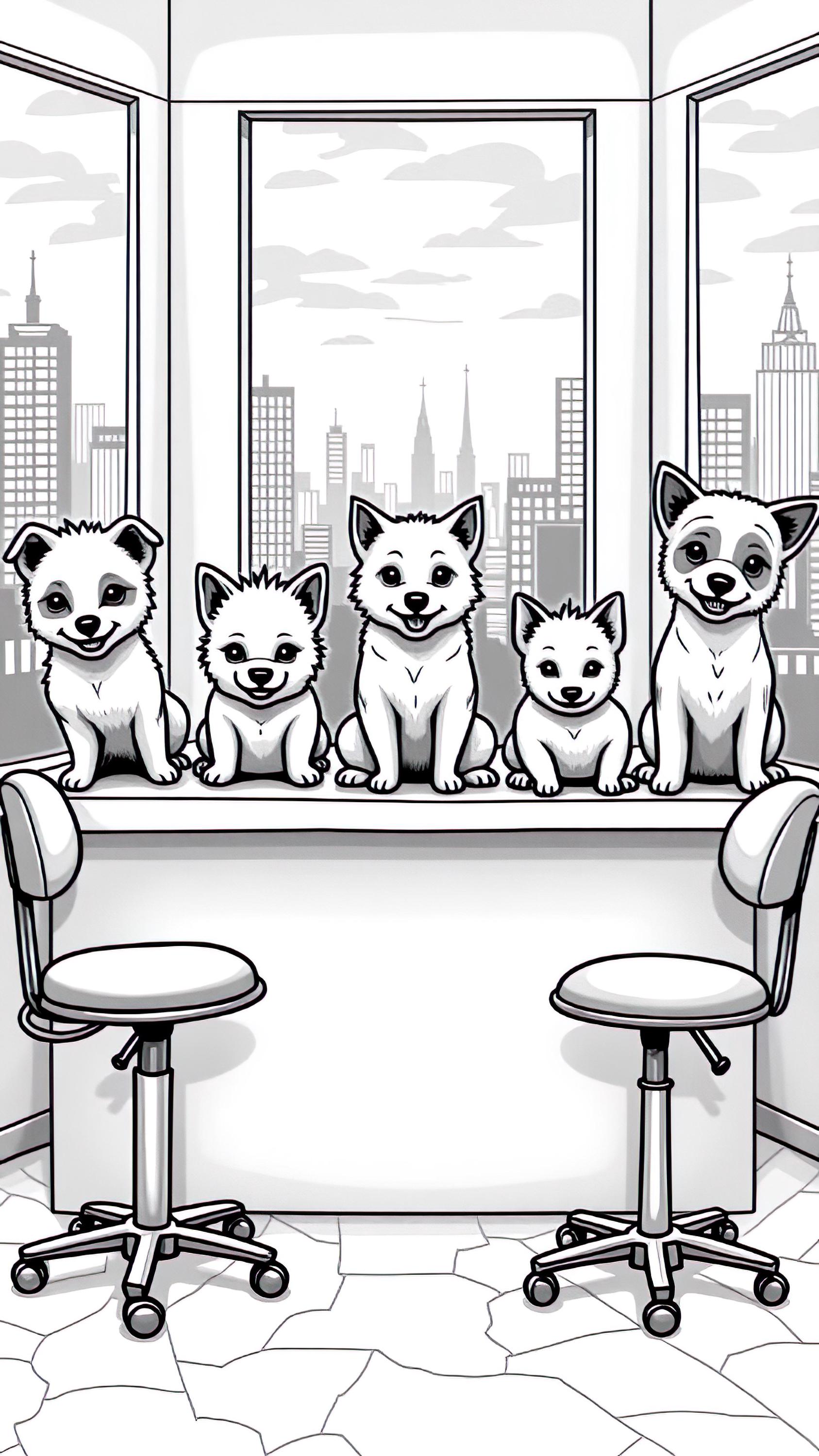 Coloring Page - Girl With a Dog, Download - Etsy