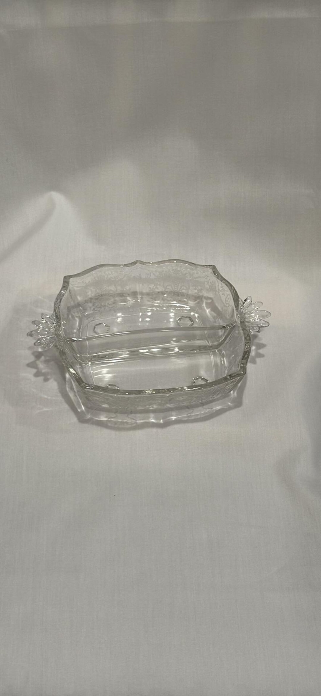 Fostoria Navarre Clear Baroque Divided Dish With 2 Handles and “corsage ...