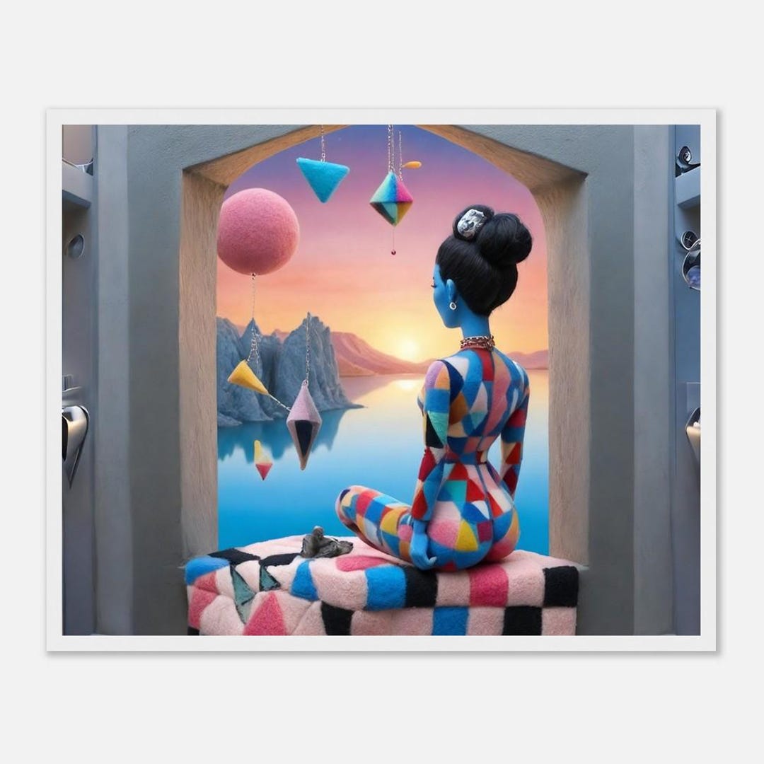 The Lighthouse: Surrealist Framed Poster Cool Dreamy Fine Art Decor ...