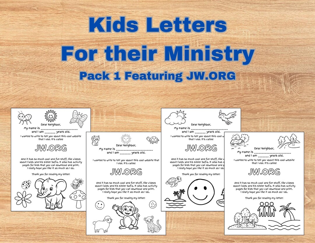 4 Pack of Kid's Letters for the Ministry Digital Downloads - Etsy