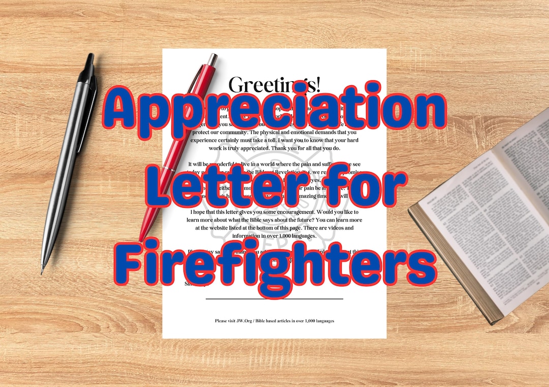 Appreciation Letter for Firefighters Digital Download - Etsy