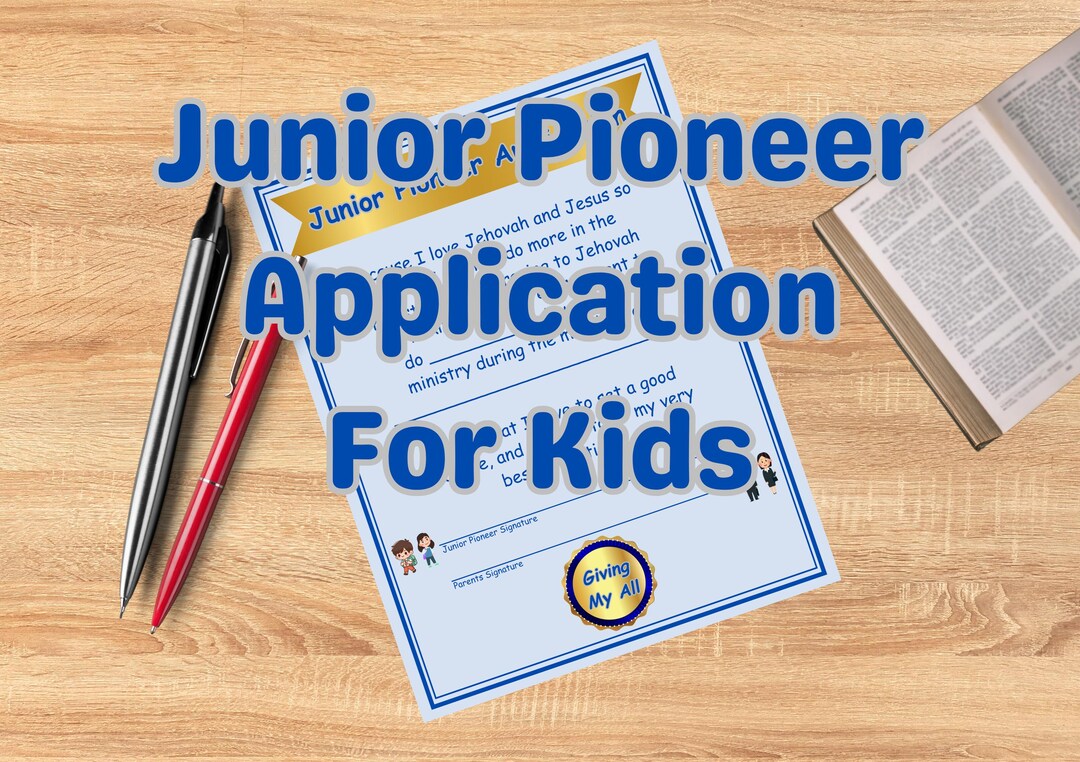 Junior Pioneer Application for Kids Digital Download - Etsy