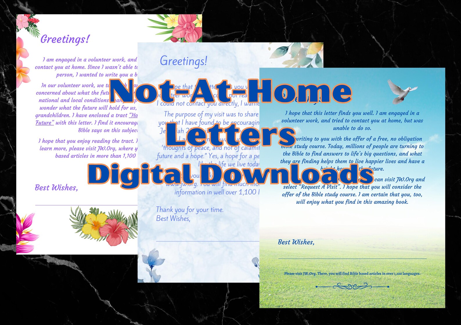 Not-at-home Letters 3-pack Digital Download - Etsy