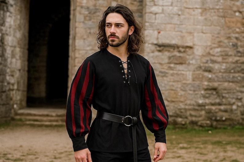 Renaissance Viking Tunic, Medieval Men’s Landsknecht Tunic, Aesthetic ...