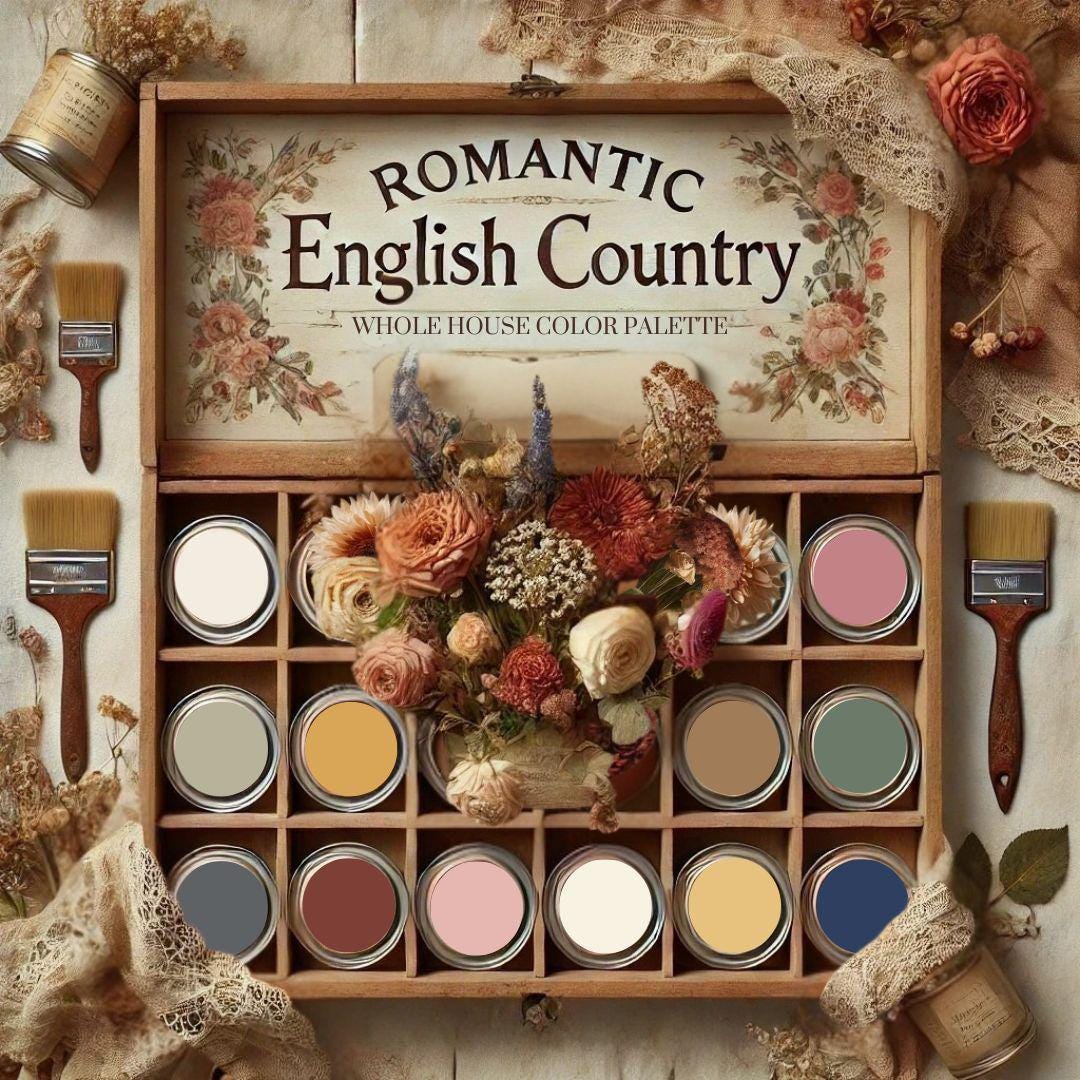 Romantic English Country Home Paint Palette, Sherwin Williams 2025 ...