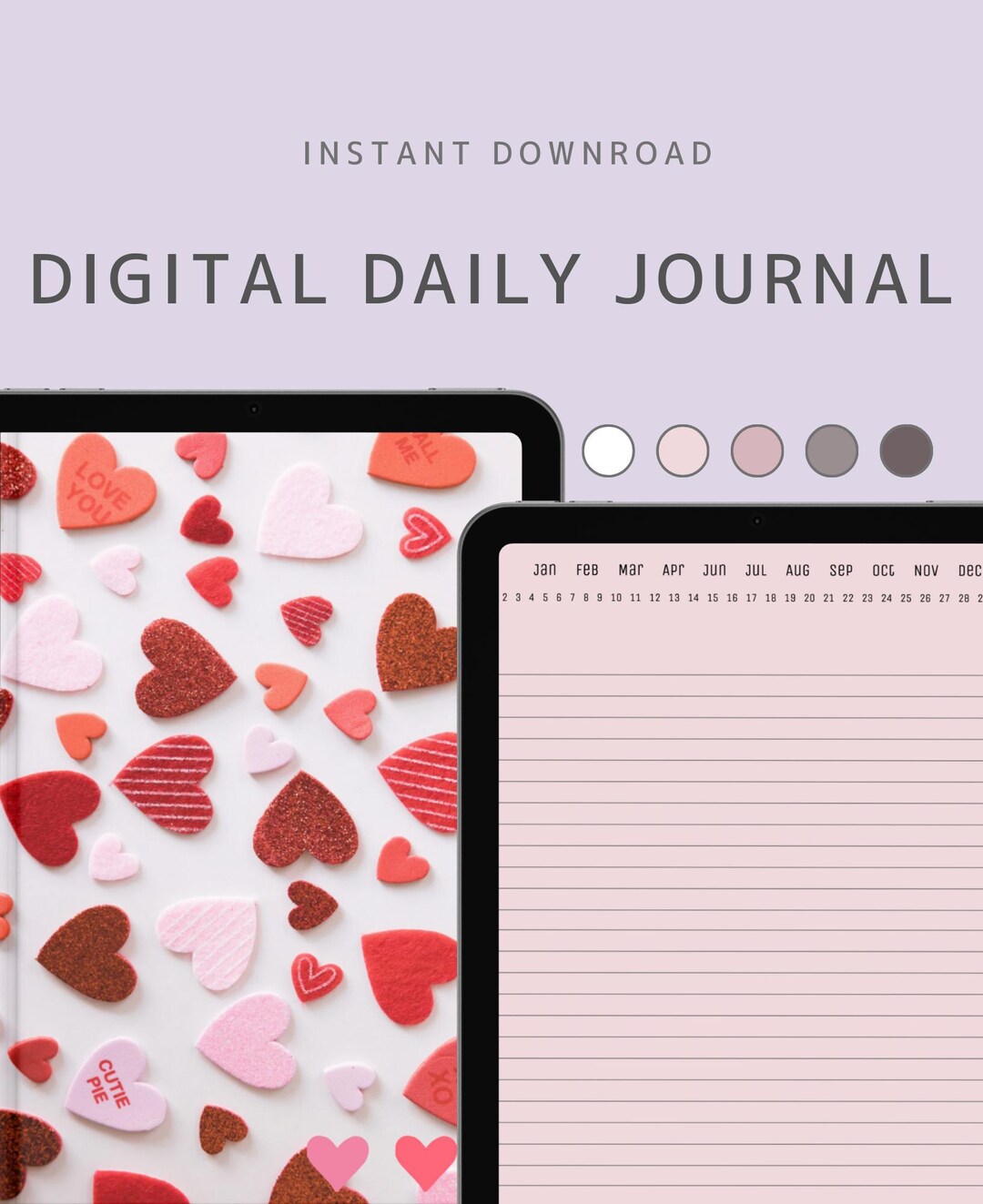 Digital Daily Journal, Goodnotes Journal, Diary Journal, 366 Daily Page ...