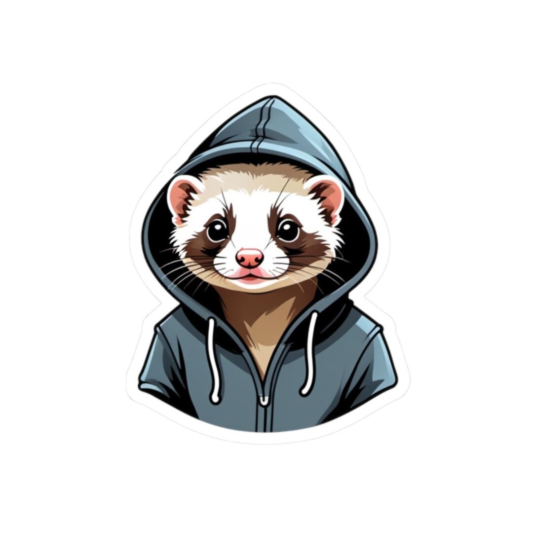 Ferret Sticker, Funny Ferret - "living Fast, Stealing Socks" Quirky ...