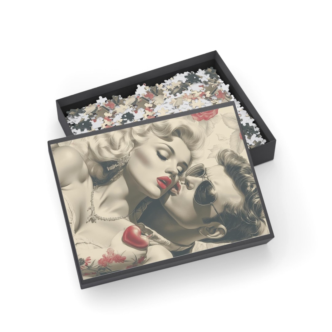 1950s Romance Pin-up Jigsaw Puzzle, Vintage Retro Greaser Heartthrob ...