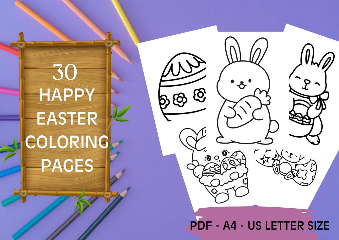 Easter 30 Coloring Pages PDF - Etsy