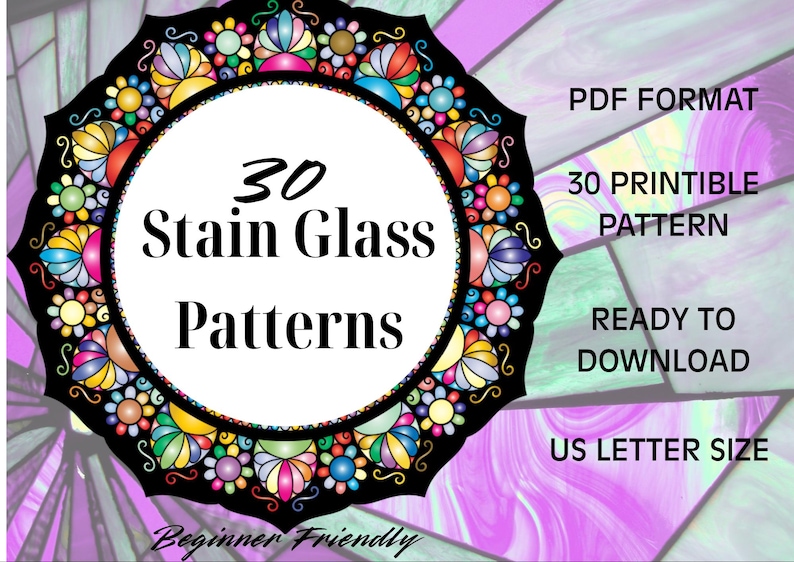 30 Beginner-friendly Stained Glass Patterns – Digital Download PDF - Etsy
