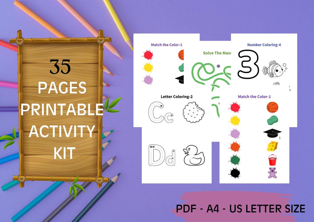 35 Pages Activity Kit for Kids- PDF and PRINTABLE - Etsy
