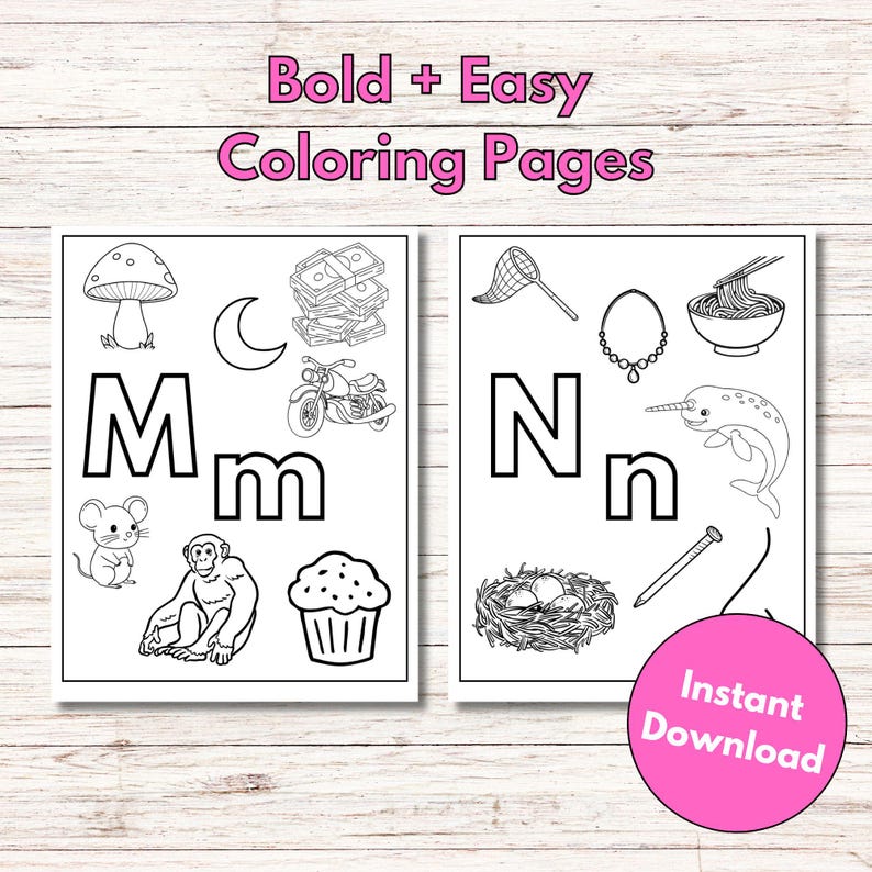 Alphabet-themed Preschool Coloring Pages | ABC Learning Fun | Printable ...
