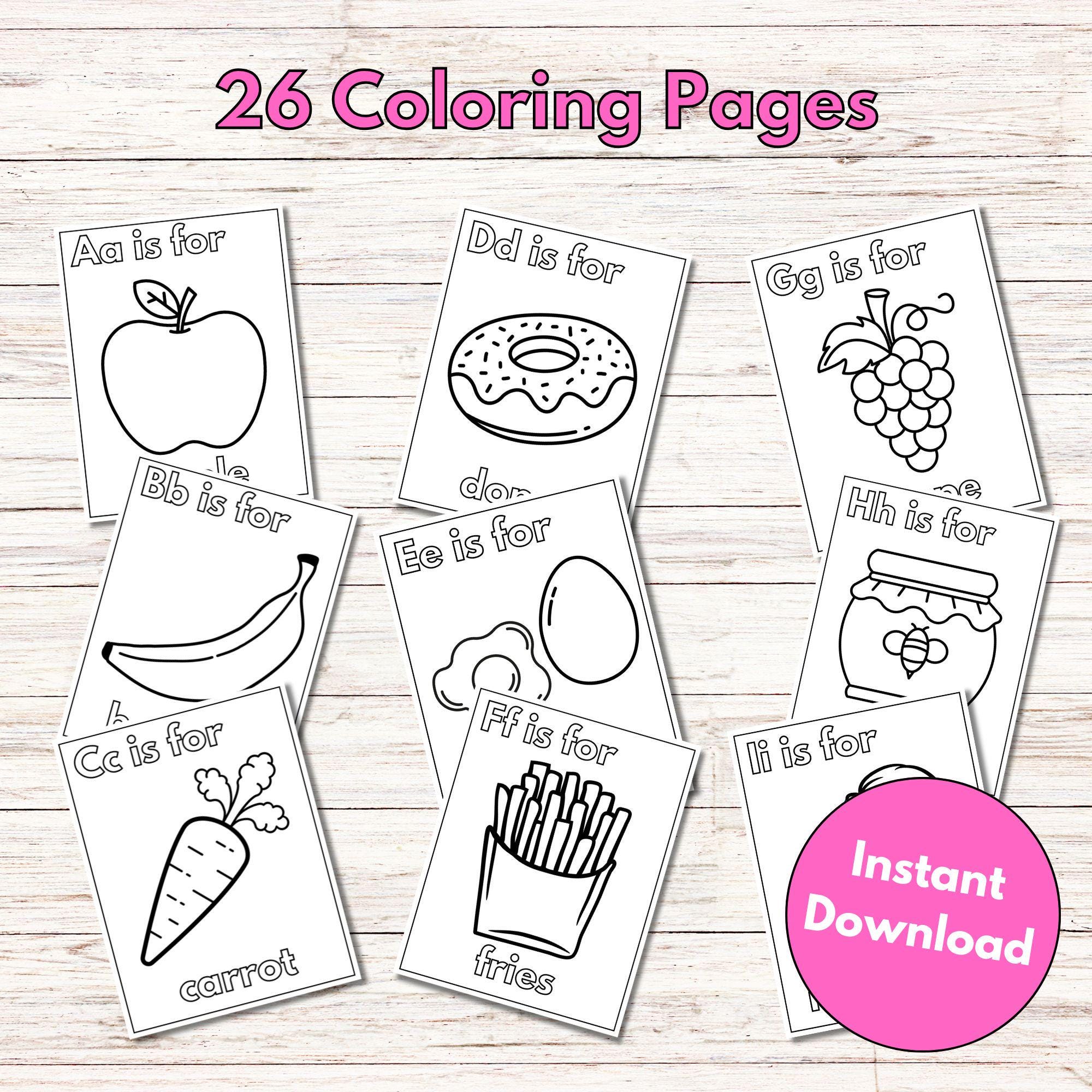 ABC Food Coloring Pages for Kids – Fun & Easy Alphabet Learning for ...