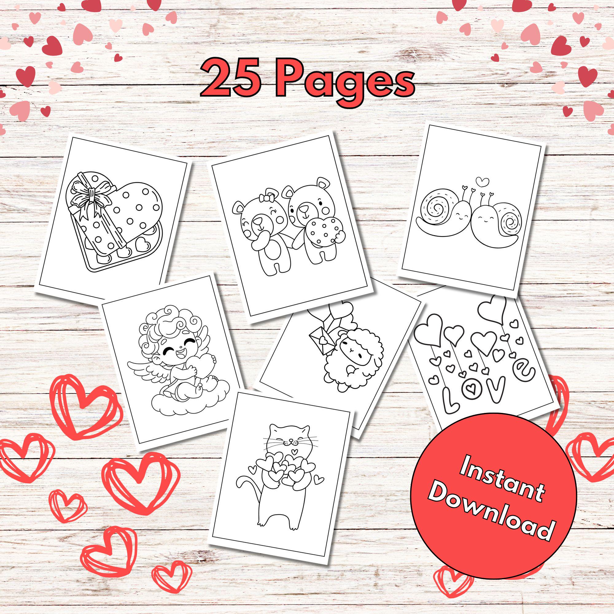 Bold + Easy Valentine's Day Coloring Pages for Kids, Toddlers ...