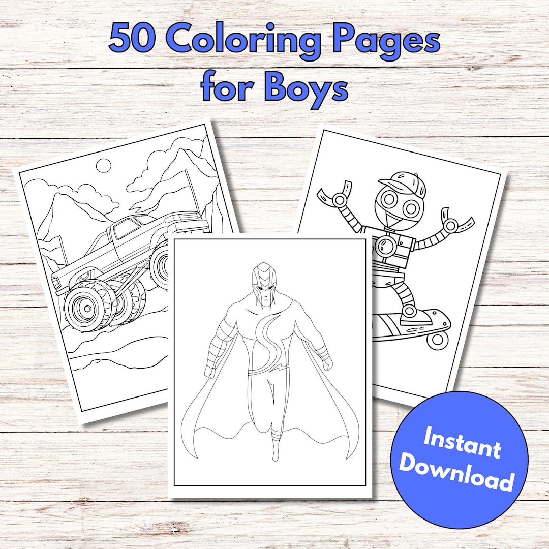 50 Fun & Unique Coloring Pages for Boys | Various Ages and Difficulty ...