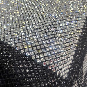 Luxury Crystal Mesh Fabric. Elastic Mesh Accessorized With Stones. - Etsy