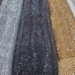 Luxury Crystal Mesh Fabric. Elastic Mesh Accessorized With Stones. - Etsy