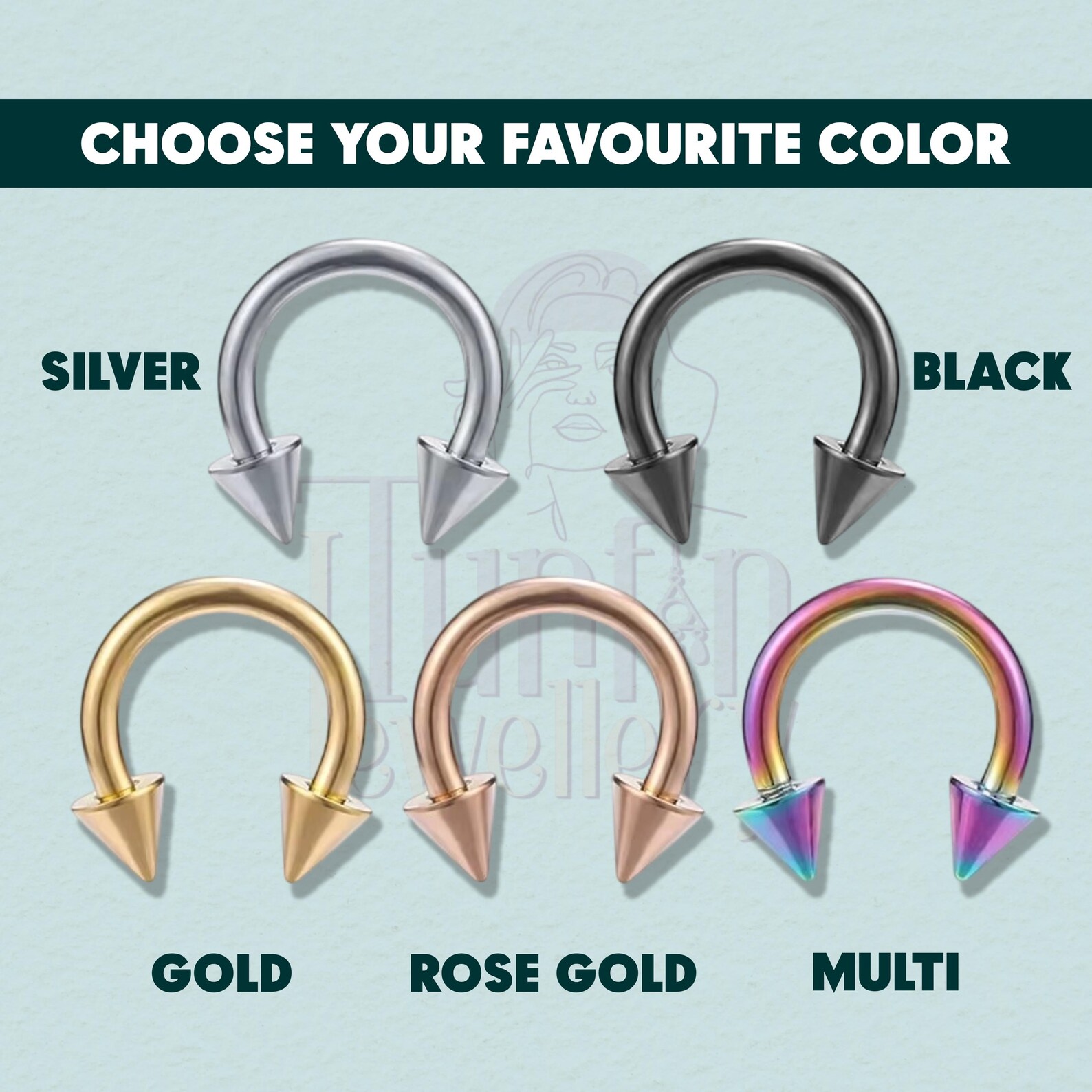 Horse Shoe Septum Spike Septum Spiked Septum Septum Ring Cone Septum ...