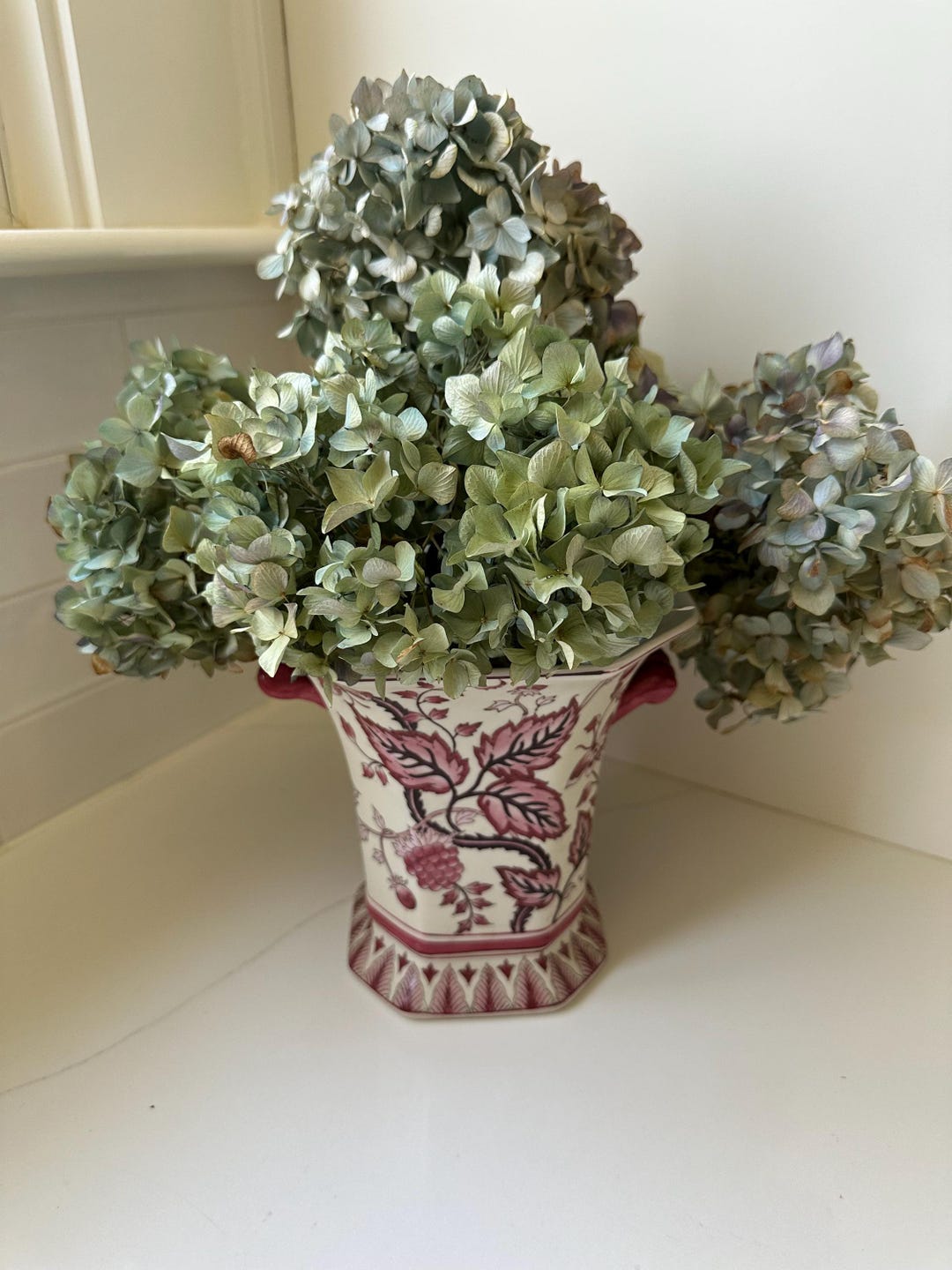 Dried Hydrangea Stems - Blue, Purple and Green - 3 Medium Blooms - Etsy