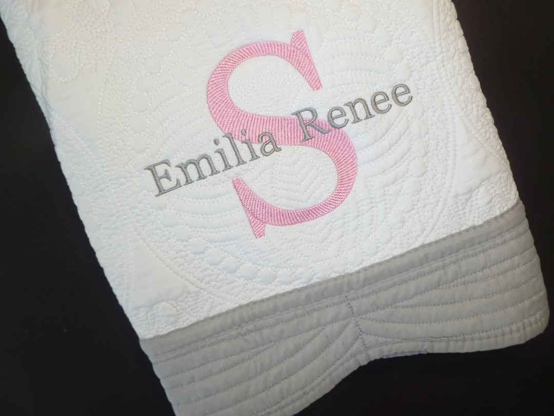 Monogram Baby Quilt Blanket, Personalized Newborn Quilt | Heirloom ...