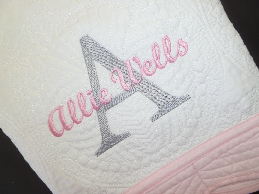Personalized Baby Quilt, Embroidered Monogram Crib Quilt, Custom ...
