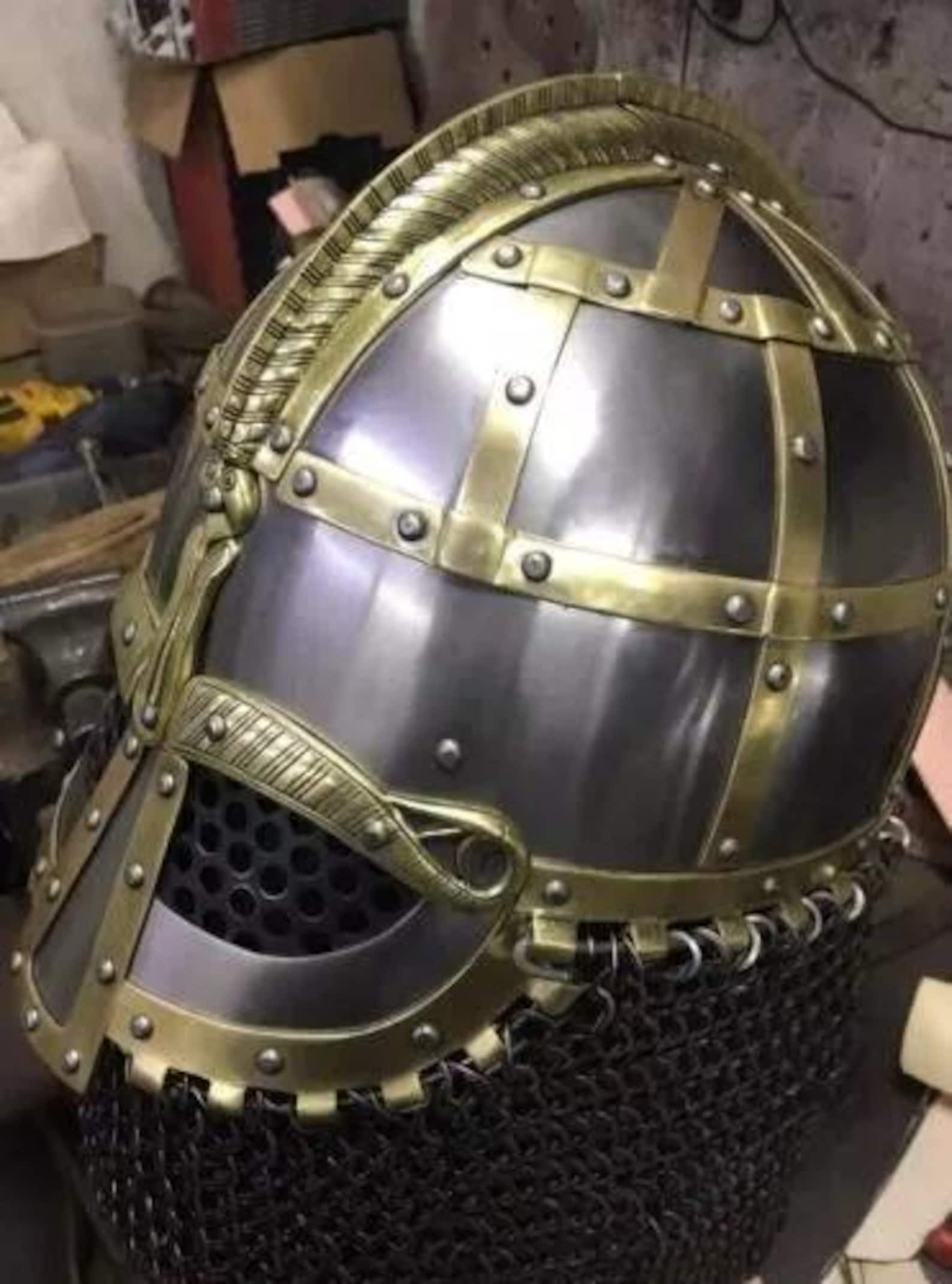 Vendel Medieval Viking Helmet Knight Armor Helmet With Chainmail ...