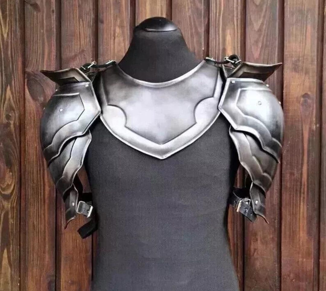 Medieval Pauldrons Shoulder With Gorget | Armor Knight Larp Reenactment ...